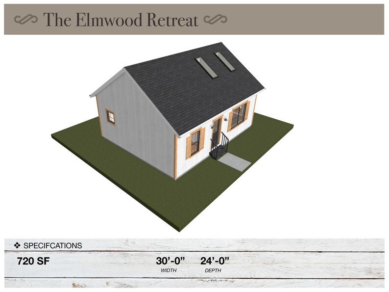 720 SQ FT Tiny House, 30'-0" X 24'-0", Cottage, Floor Plans, Modern ...