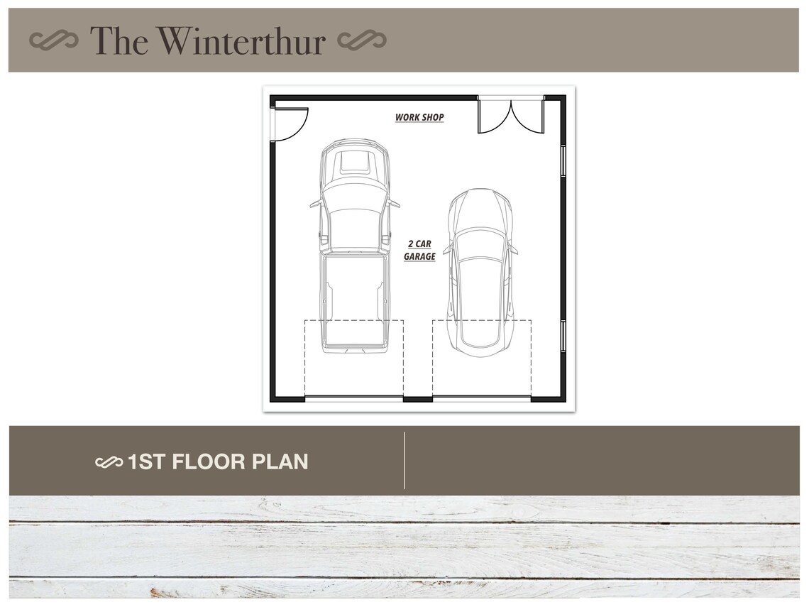 27' X 28' Detached 2 Car Garage, Workshop, Architectural Plans, Modern ...