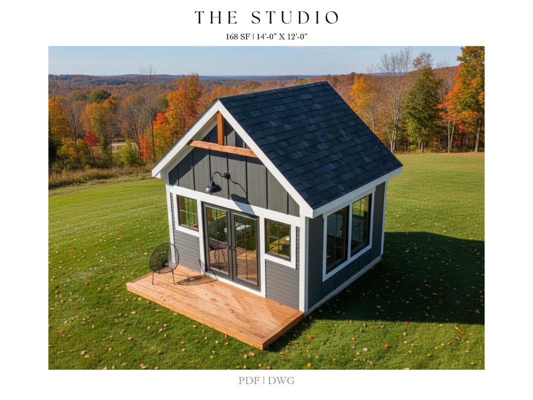 168 SQ FT Backyard Studio Architectural Plans (digital Download) - Etsy