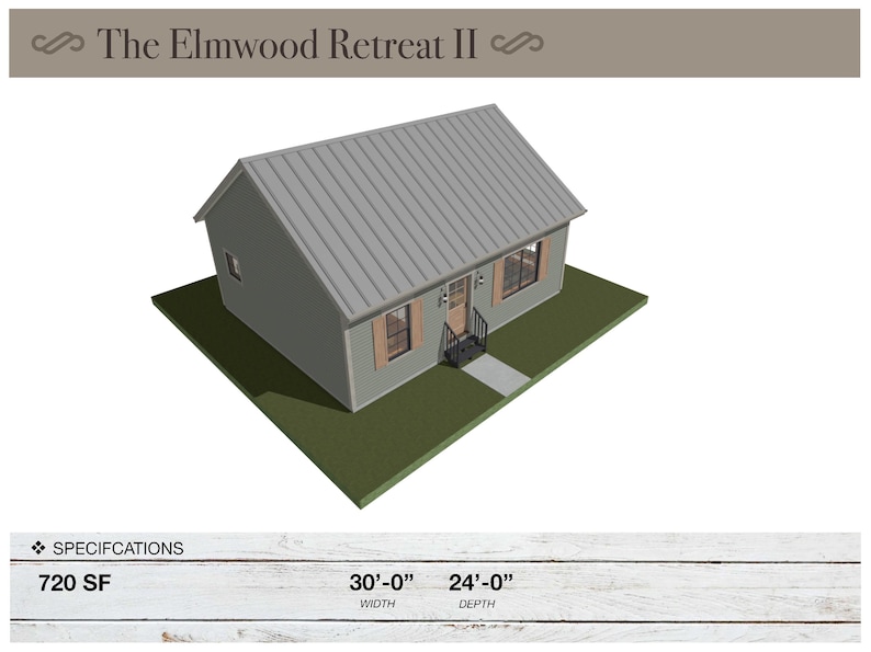 720 SQ FT Tiny House, 30'-0" X 24'-0", Cottage, Floor Plans, Modern ...