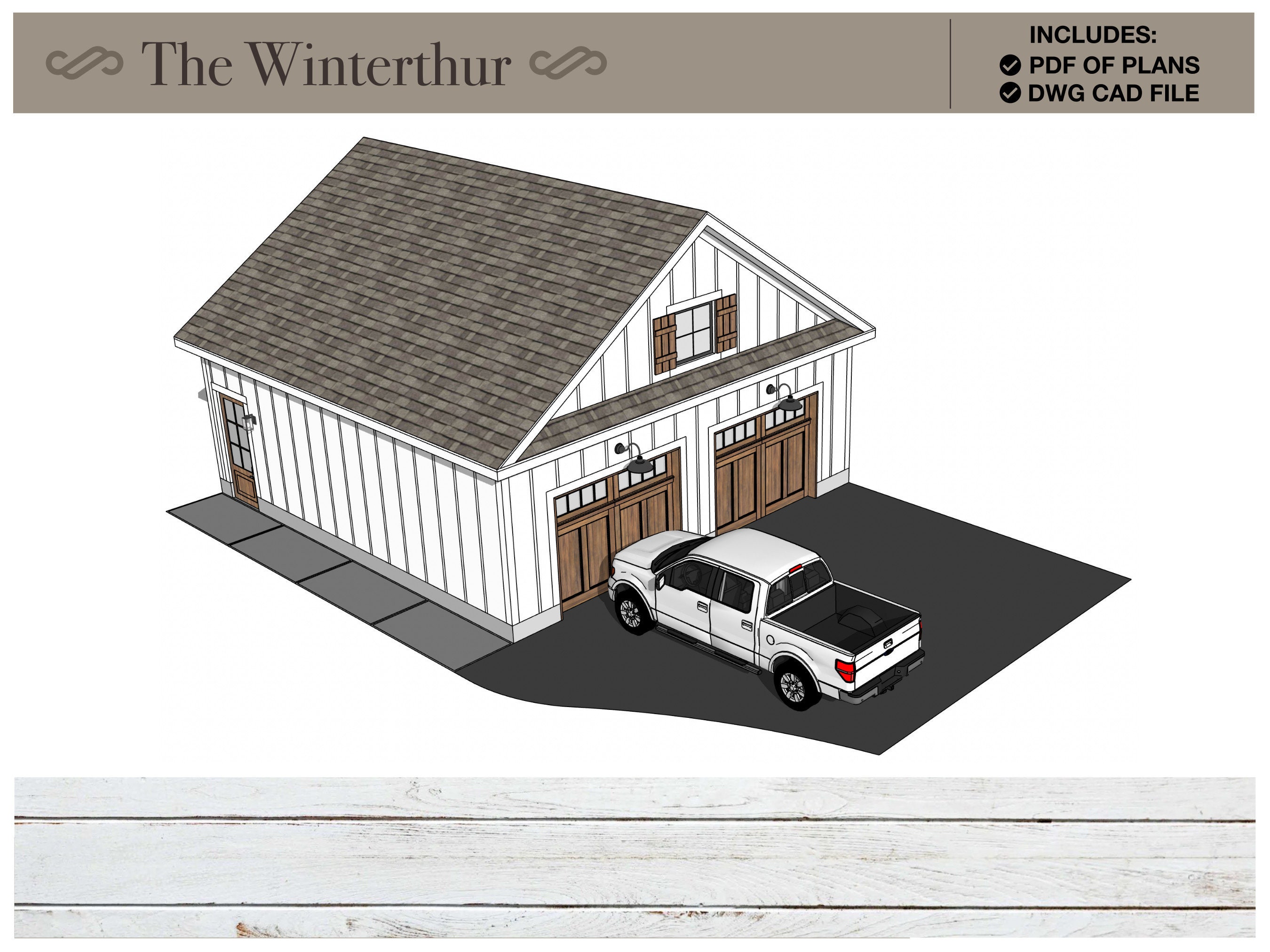 27' X 28' Detached 2 Car Garage, Workshop, Architectural Plans, Modern ...