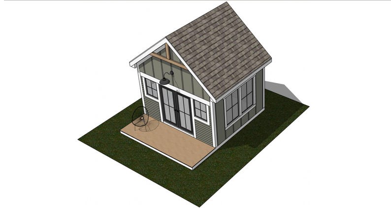 168 SQ FT Studio Architectural Plans: Backyard Studio, She Shed, Man ...