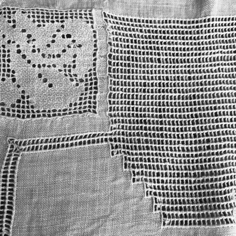 Antique Heirloom Ivory Punchwork Mosaic Pulled Thread - Etsy