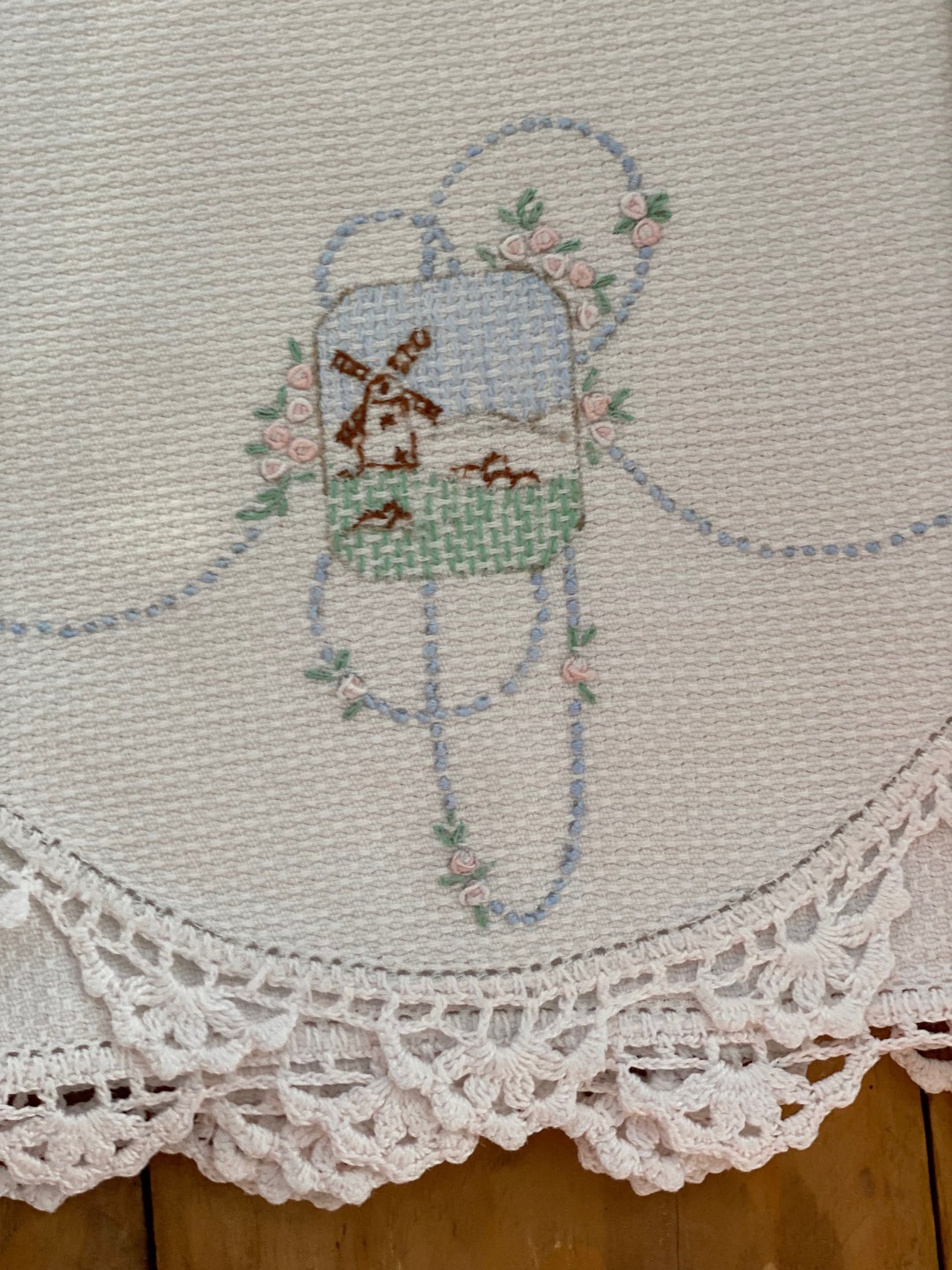 Vintage Hand Embroidered Huckaback Large Guest Towel - Etsy