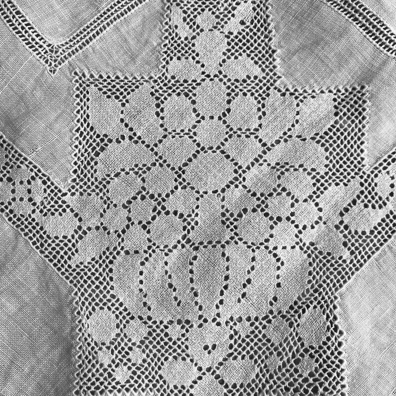 Antique Heirloom Ivory Punchwork Mosaic Pulled Thread - Etsy