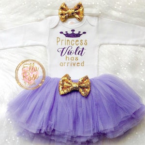 Princess Has Arrived Outfit / Personalized Baby Girl Take Home Outfit / Baby Announcement Outfit ...