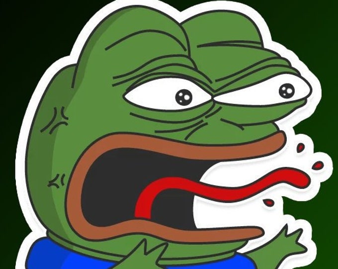 Pepe REEEEE Twitch Emote Vinyl Sticker or Magnet | Laptop Stickers ...