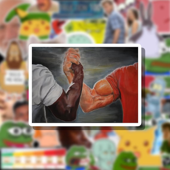 Epic Handshake Meme Vinyl Sticker or Magnet Laptop Stickers | Etsy