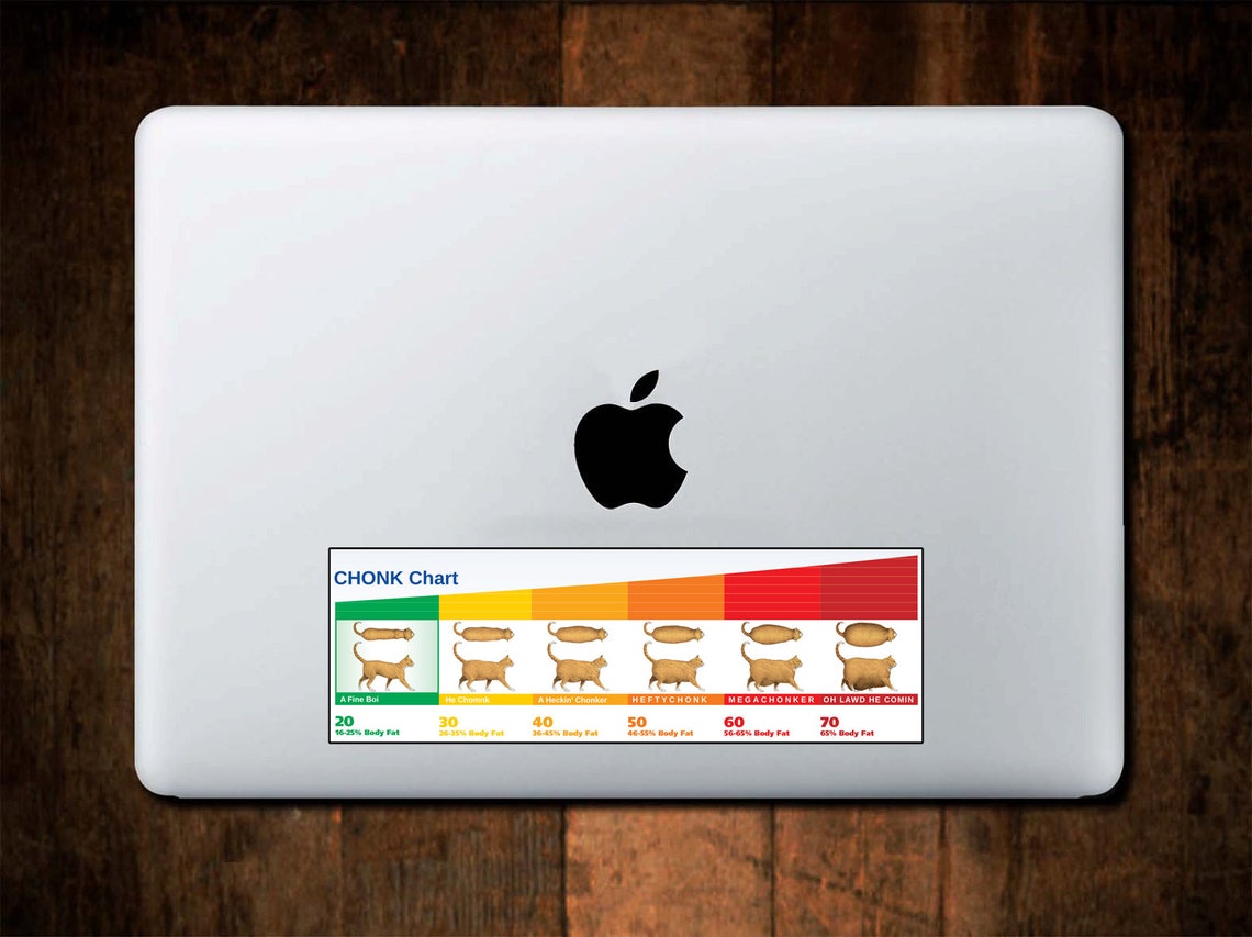 Chonk Chart Vinyl Sticker or Magnet Laptop Stickers | Etsy