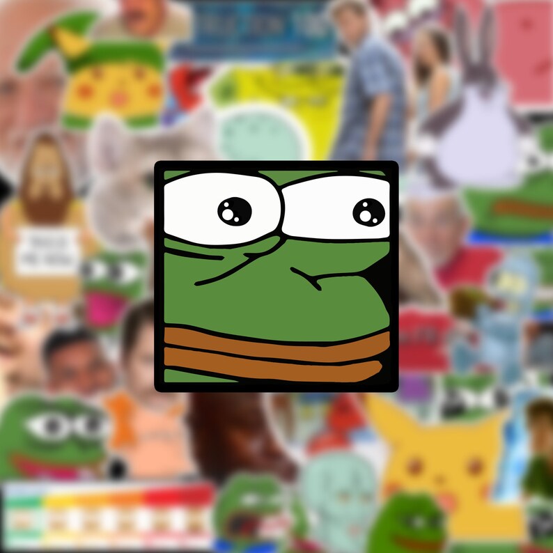 MonkaW Twitch Emote Vinyl Sticker or Magnet Laptop Stickers | Etsy