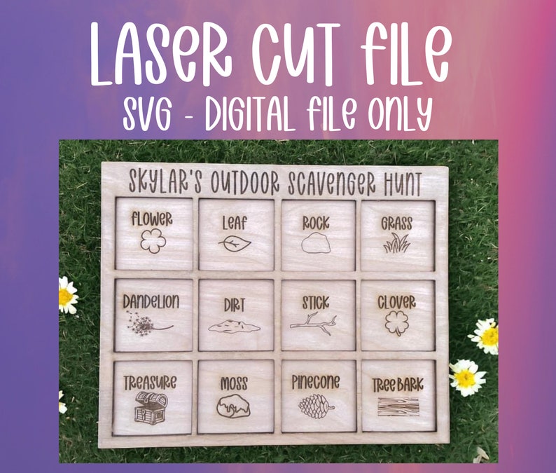 Outdoor Scavenger Hunt Board SVG Digital File Laser File - Etsy