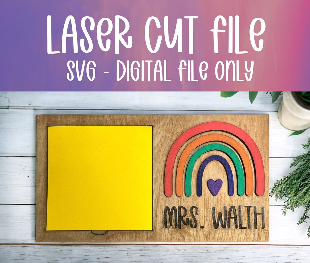 Post It Note Holder SVG Digital File Laser File - Etsy