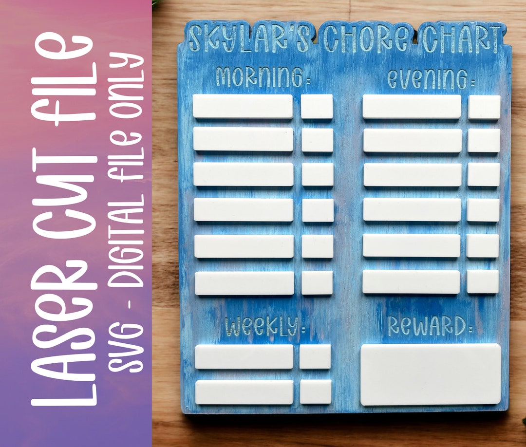 Chore Chart SVG Digital File Laser File - Etsy Australia