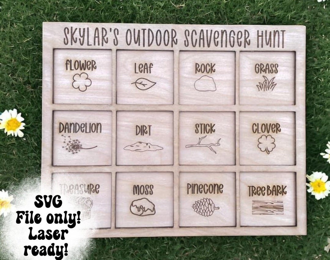 Outdoor Scavenger Hunt Board SVG Digital File Laser File - Etsy