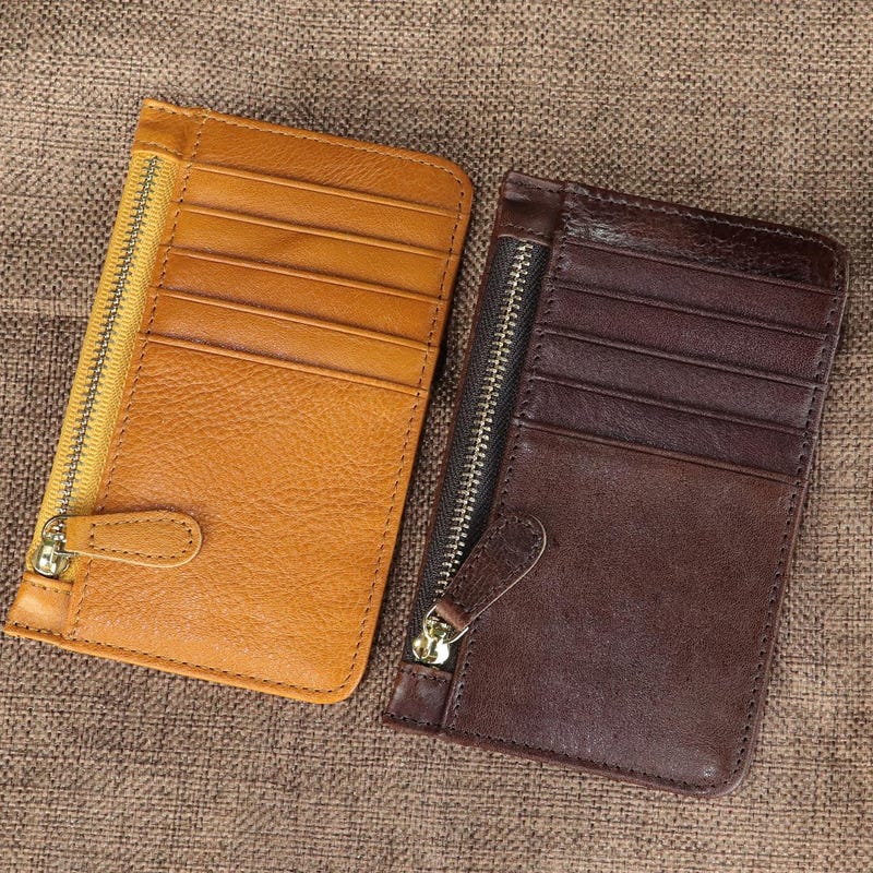 Leather Card Wallet - Etsy