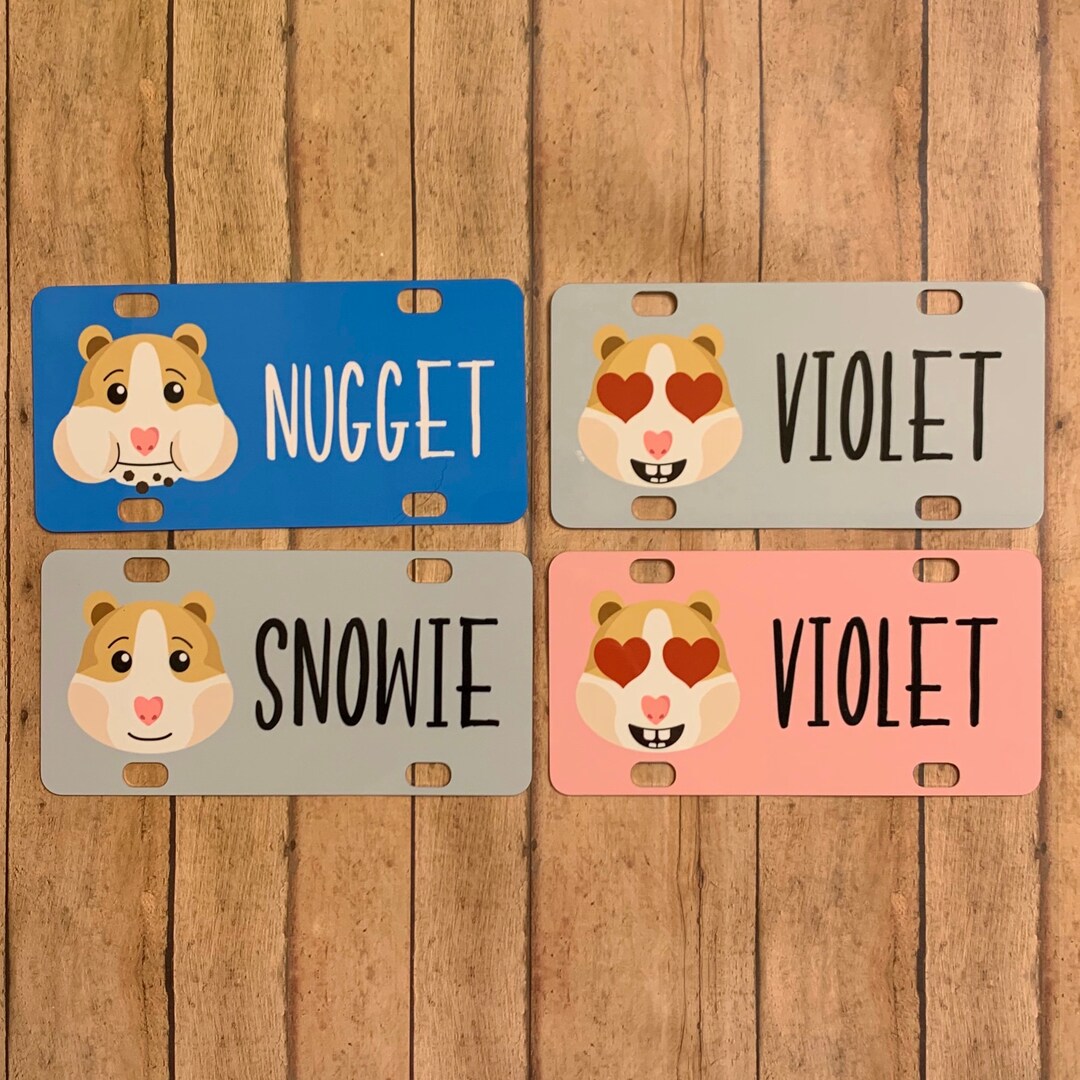 Personalized Hamster Face Name Plate / Name Tag / Small Animal Cage ...