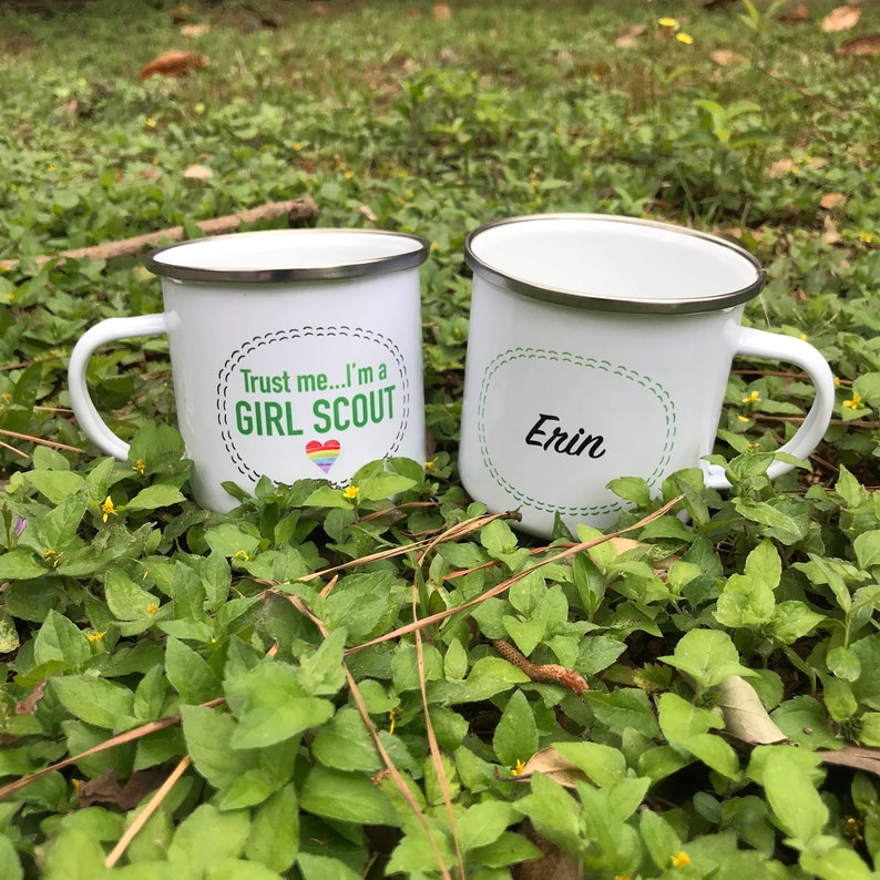 Personalized Girl Scout Enamel Camp Mug / Girl Scout Mom / - Etsy
