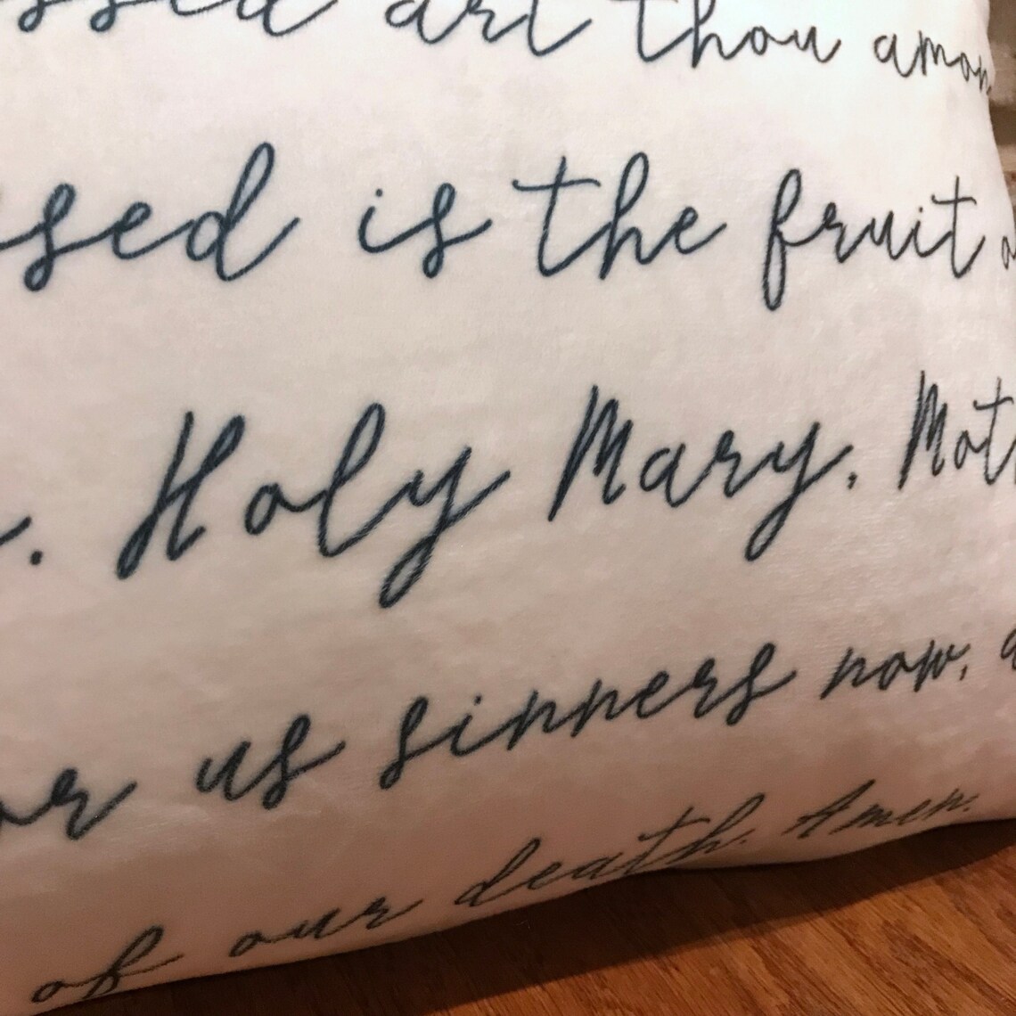Hail Mary Velvet Prayer Pillow / First Communion Gift / Rosary ...