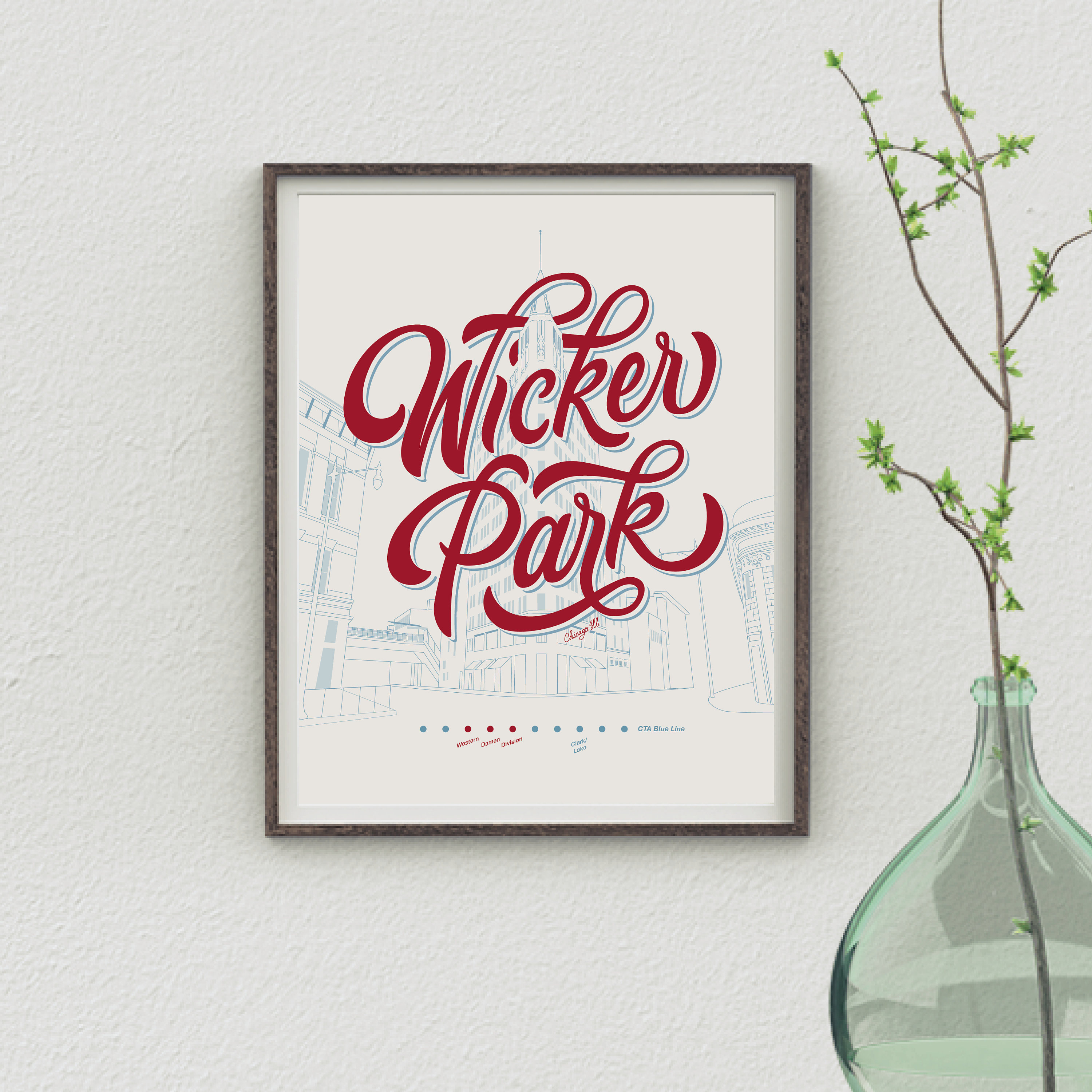 Wicker Park Chicago Neighborhood Poster/wall Art - Etsy