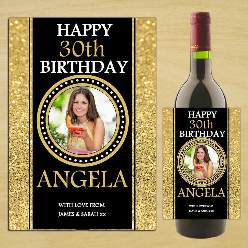 Personalised Happy Birthday PHOTO Wine / Champagne / Prosecco | Etsy