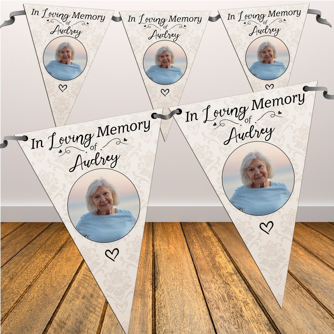 Personalised Memorial in Loving Memory PHOTO Flag Banner - Etsy UK