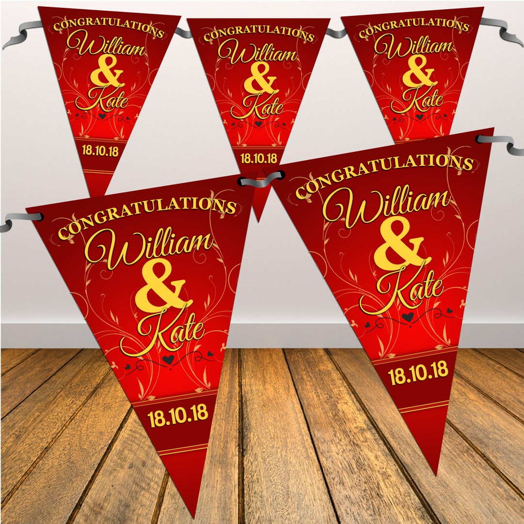 Personalised Congratulations Wedding Engagement Flag Banner Bunting ...
