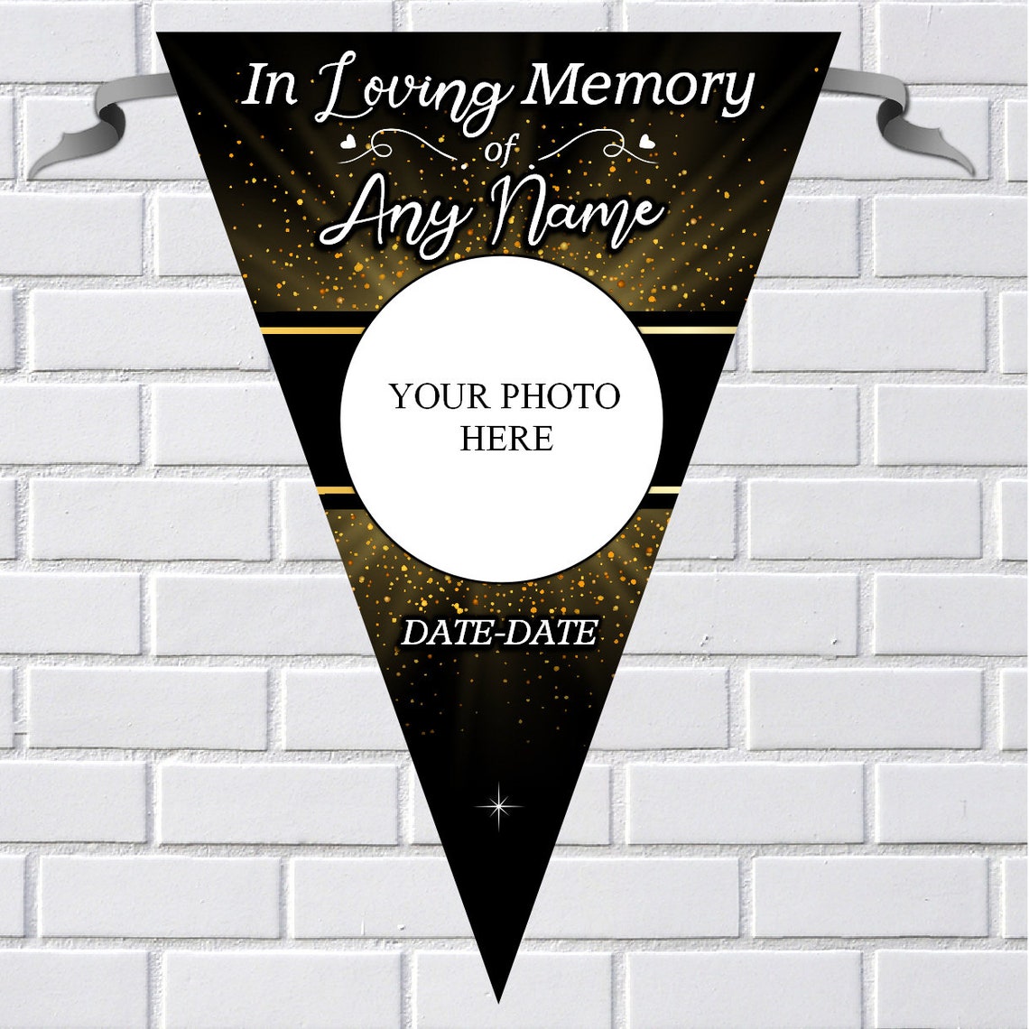 Personalised Memorial in Loving Memory PHOTO Flag Banner Bunting With ...