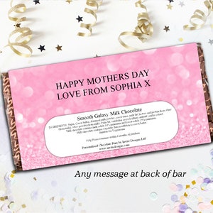 Personalised Happy Mothers Day Chocolate Bar 110g N118 Perfect Gift ...