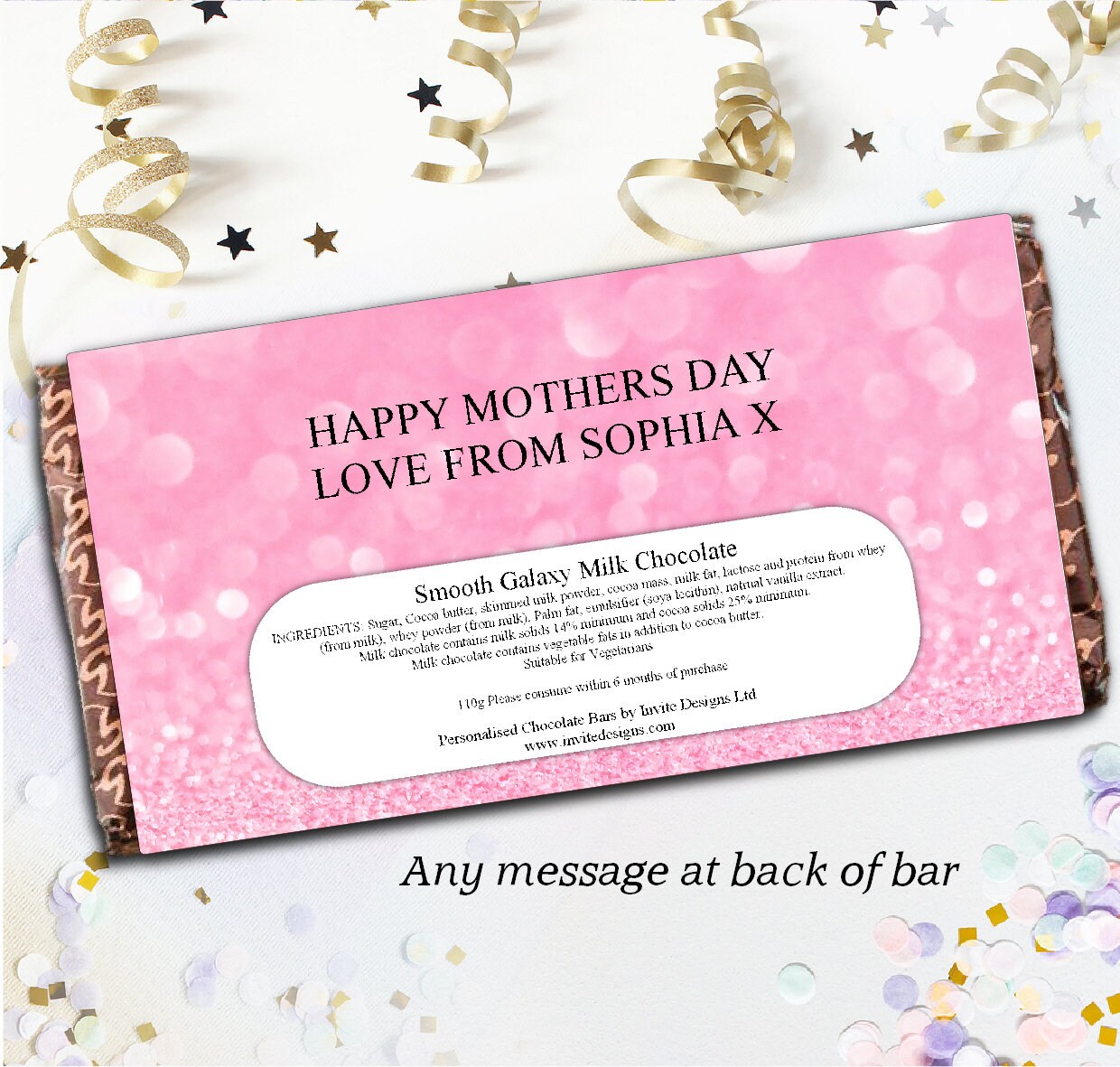 Personalised Happy Mothers Day Chocolate Bar 110g N118 - Etsy