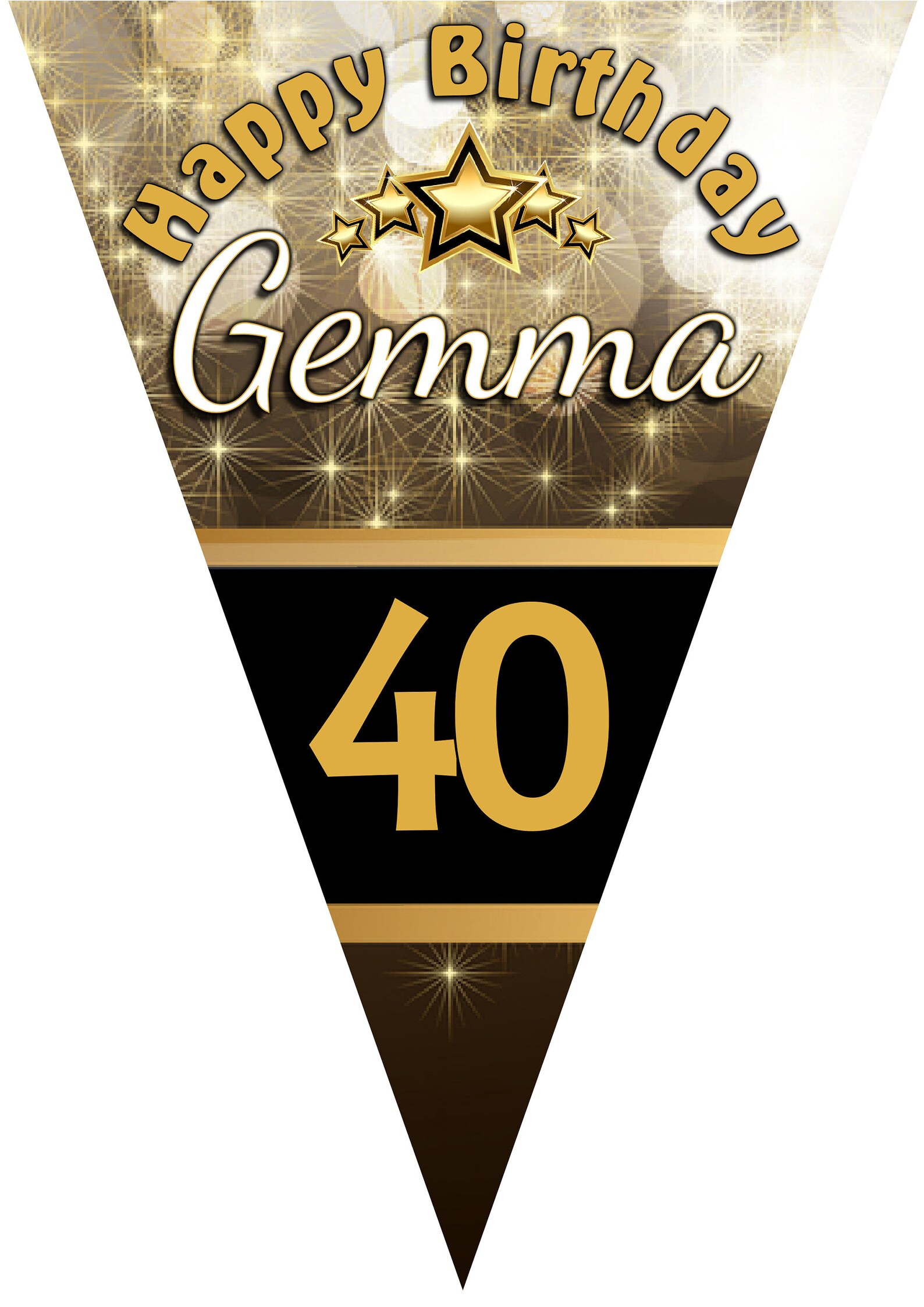 Personalised Happy Birthday Flag Banner Bunting With Ribbon - Etsy