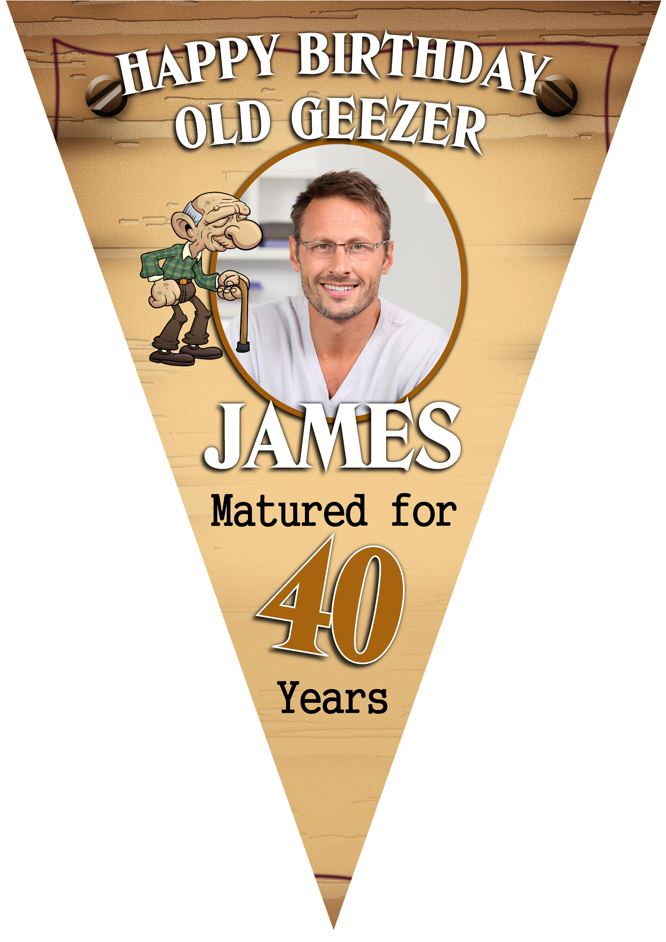 Personalised Happy Birthday PHOTO Flag Banner Bunting With | Etsy