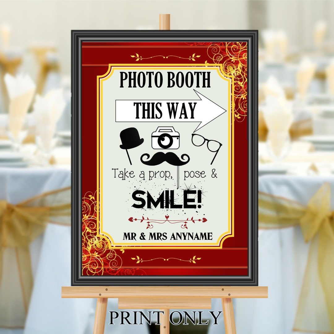 Personalised Wedding Photo Booth Poster Banner Sign N191 - (print Only ...