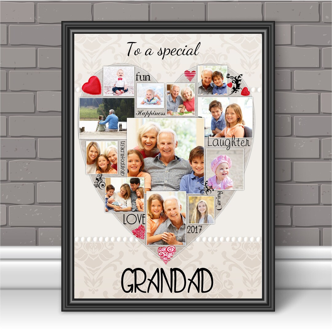 Personalised Special Granddad Photo Poster Print Word Art Keepsake Gift ...