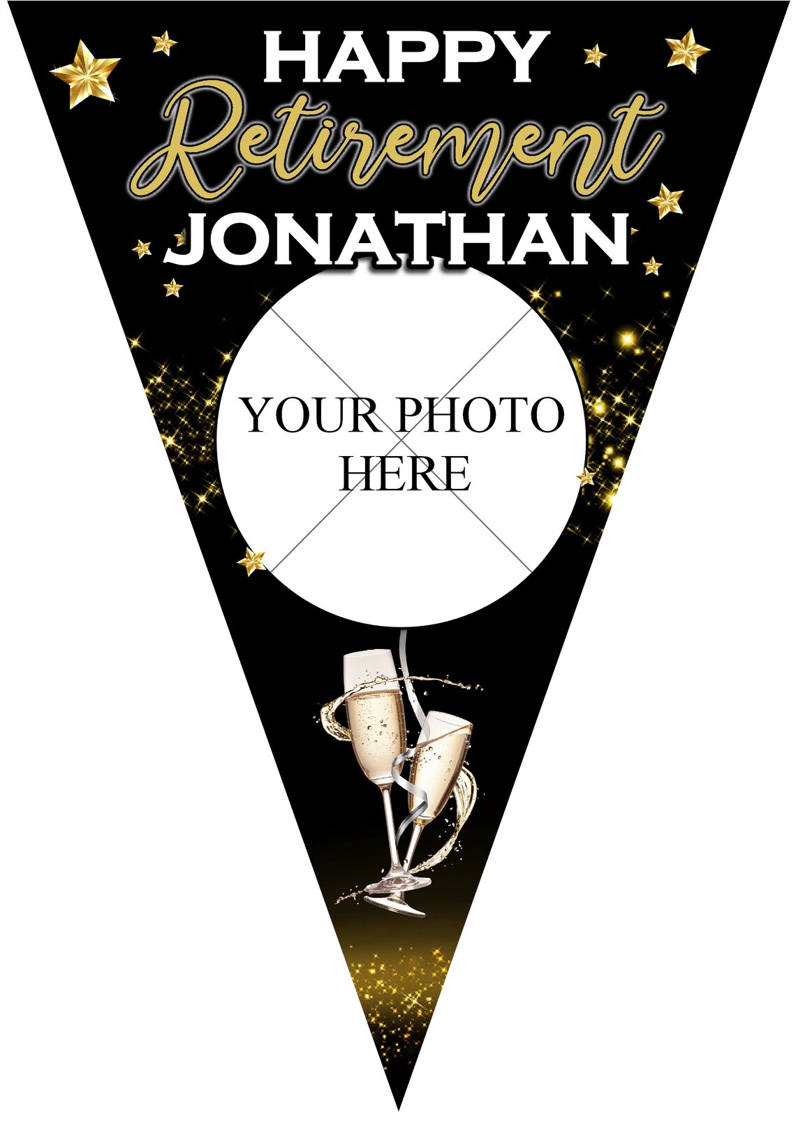Personalised Happy Retirement PHOTO Flag Banner Bunting With Ribbon N93 ...