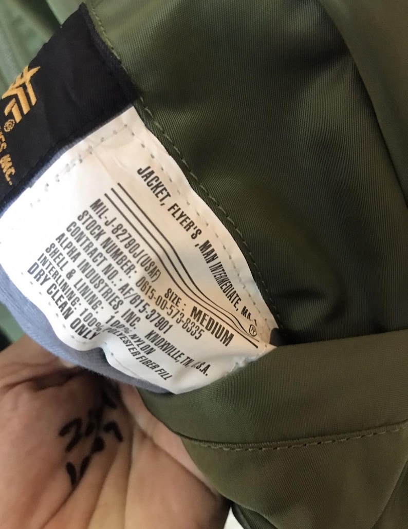 Vintage Alpha Industries MA-1 Flight Bomber Reversible Jacket Usaf ...