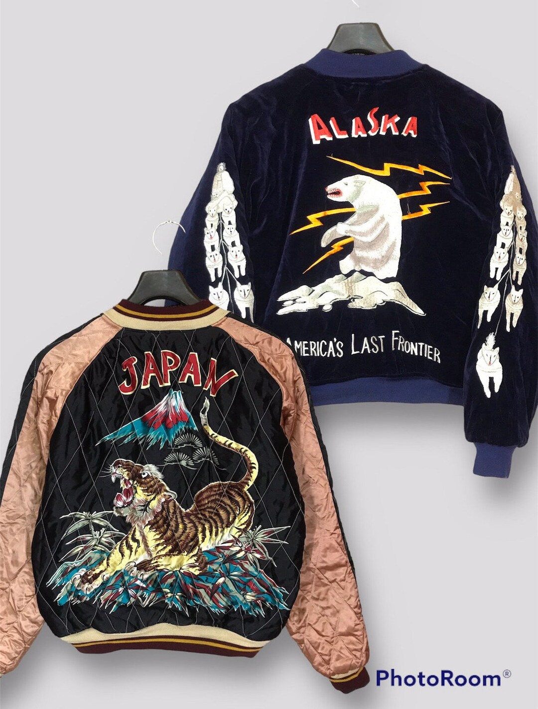 Vintage Sukajan 1940s-50s Emboidery Silk Valvet Hand Jacket by Toyo ...