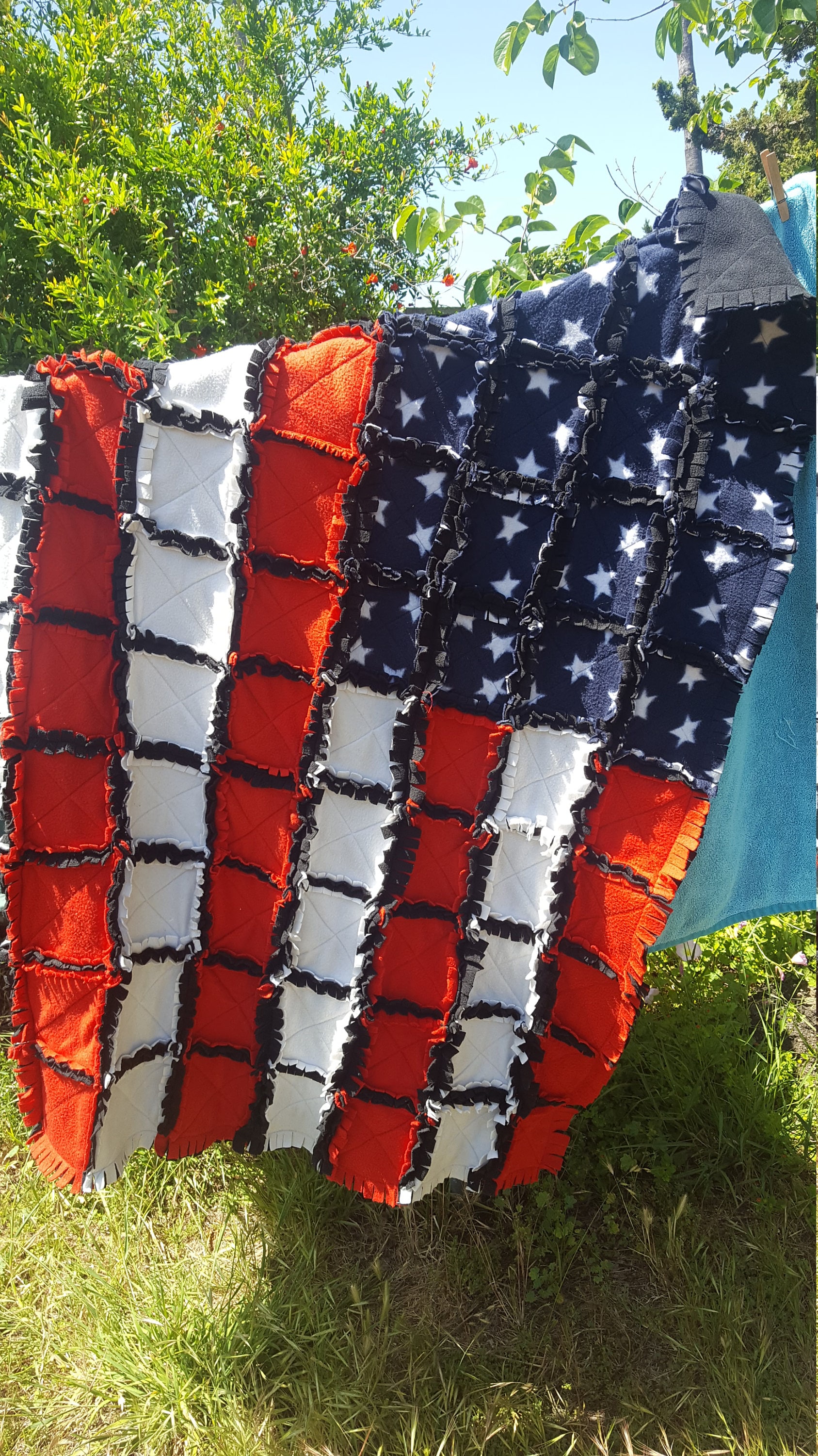 American Flag Rag Quilt , Patriotic Gift , Fourth of July , Gift for ...