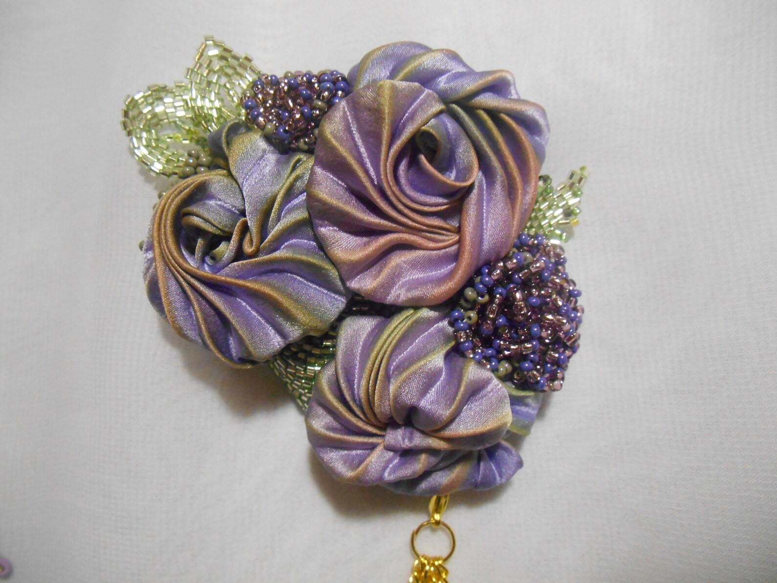 Shibori beaded brooche rose garden flower brooche | Etsy