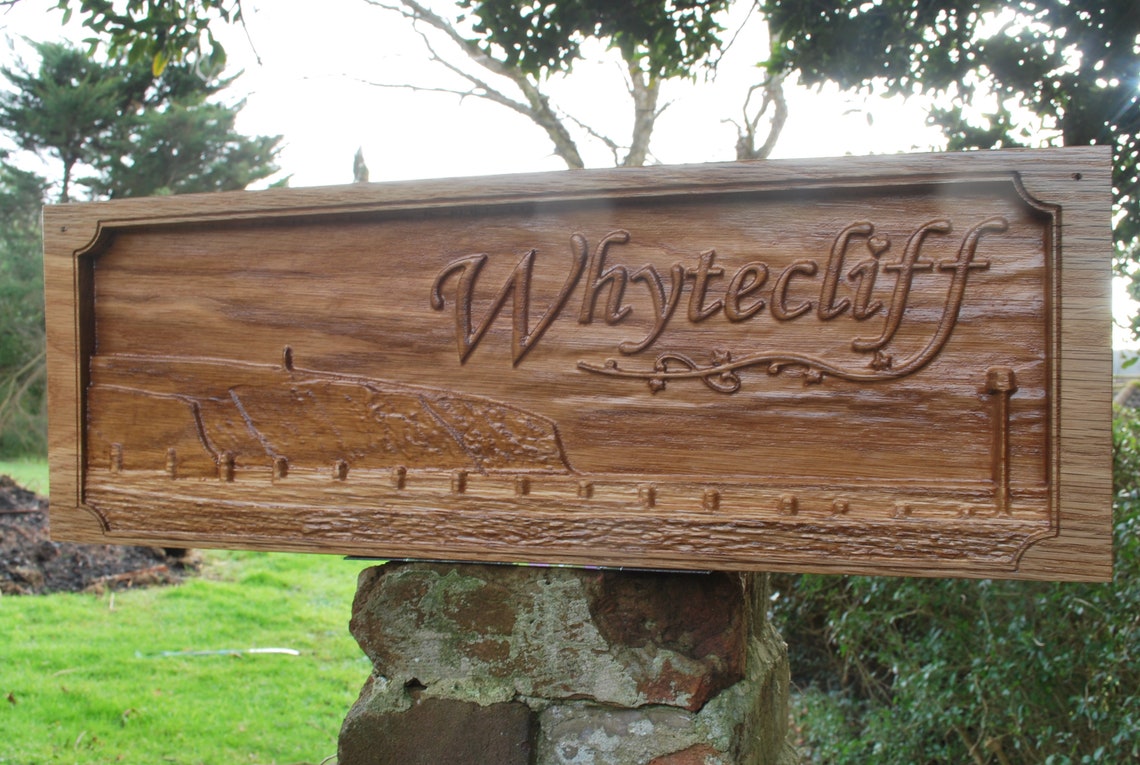 Unique Personalised Solid Oak Wooden House Sign/ Plaque. - Etsy UK