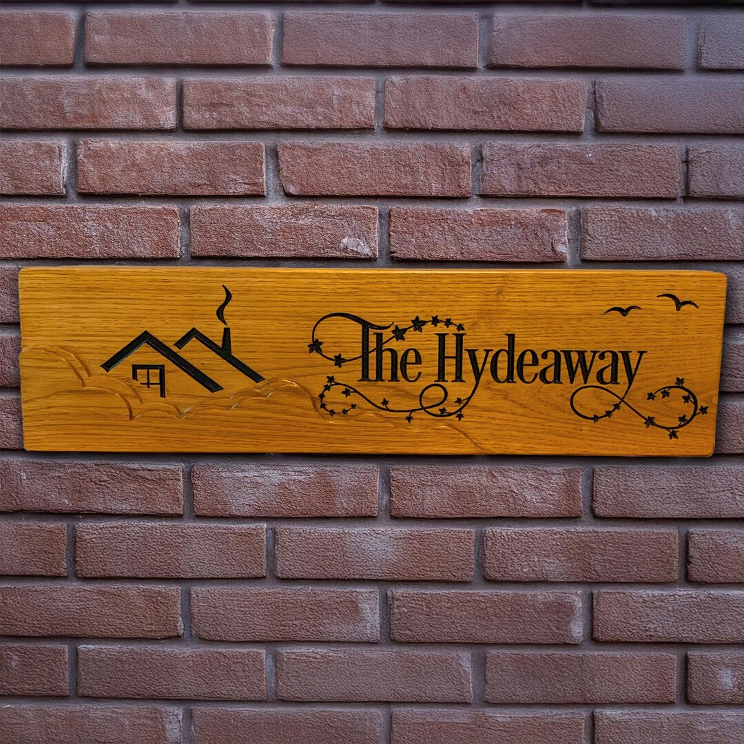 3D Layered Wooden Oak House Sign | Bespoke Engraved House Sign | Wooden ...