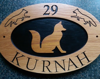 Unique Personalised Solid Oak Wooden House Sign/ Plaque. Bespoke/carved ...