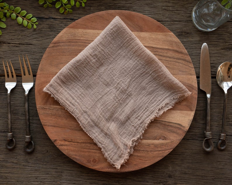 Wedding Napkins Cheesecloth Napkins Mocha Brown Rustic | Etsy