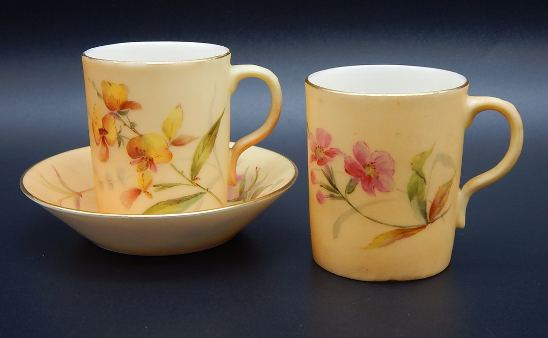 George Grainger Worcester Coffee Cans & Saucer - Etsy