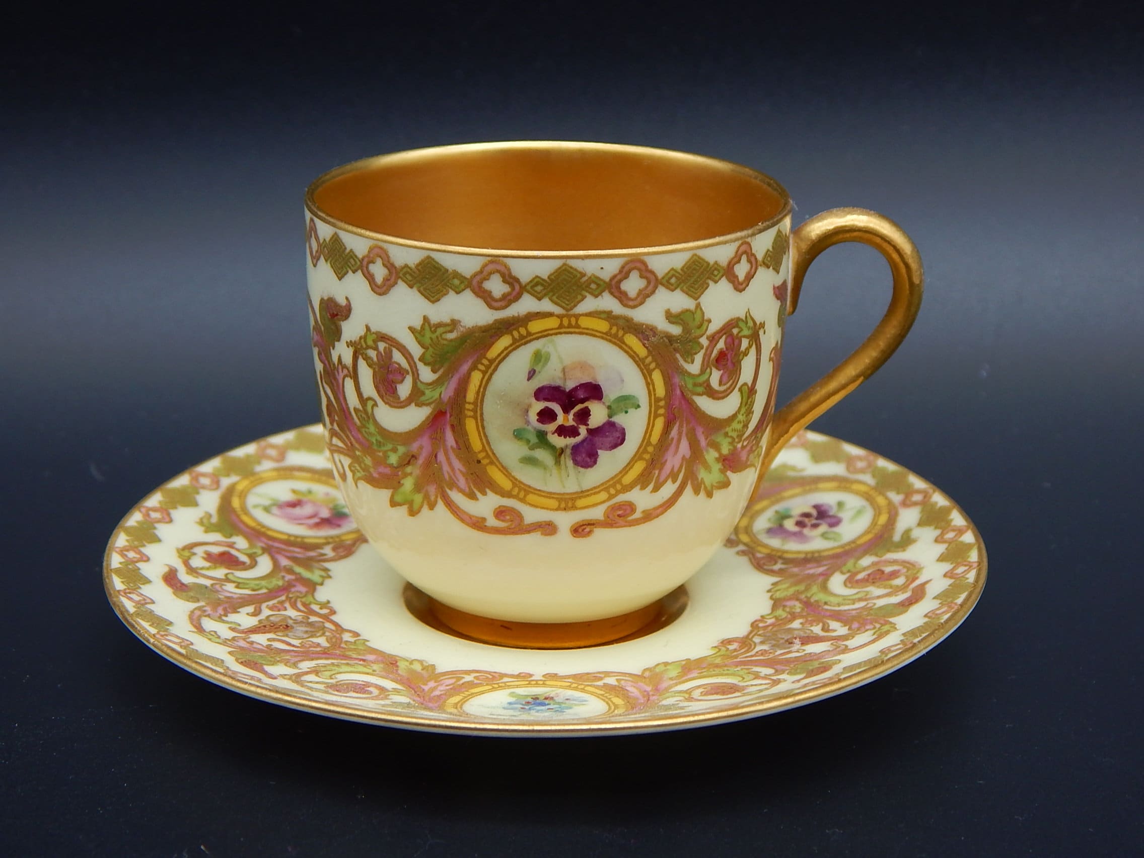 A Royal Worcester Porcelain Cabinet Cup and Saucer Duo | Etsy