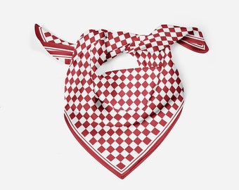 Awesome Vintage Silk Motorcycle Scarf Gold/white Checked | Etsy