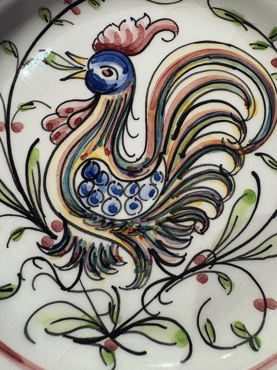 Vintage Anfora Agueda Cockerel Plate, Portuguese Plate With Rooster ...