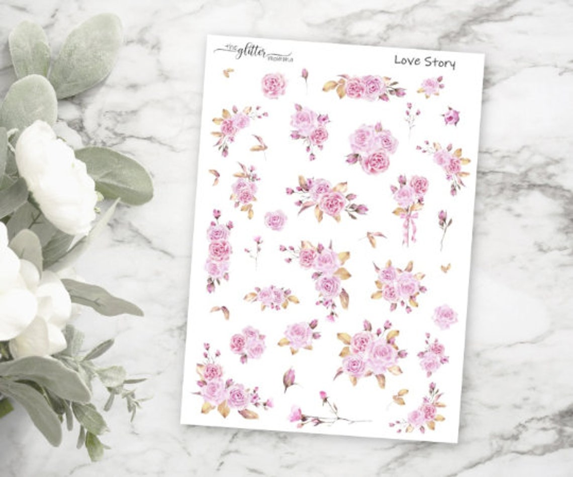 Love Story ADD ON Full Sheet Floral Deco - Etsy