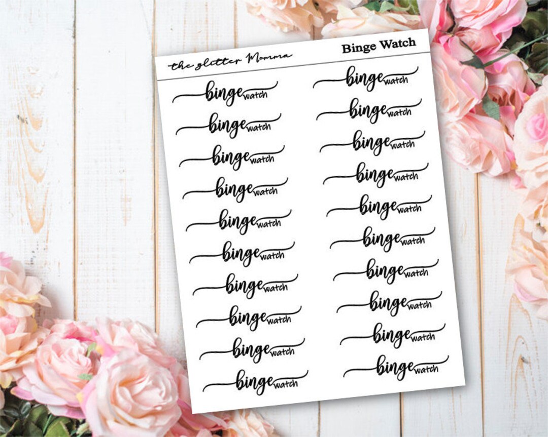 Binge Watch FOILED Scripts Functional Planner Stickers - Etsy