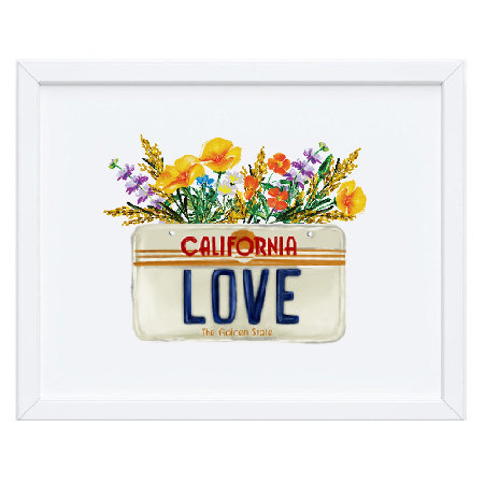 California Love License Plate California Wildflowers With - Etsy