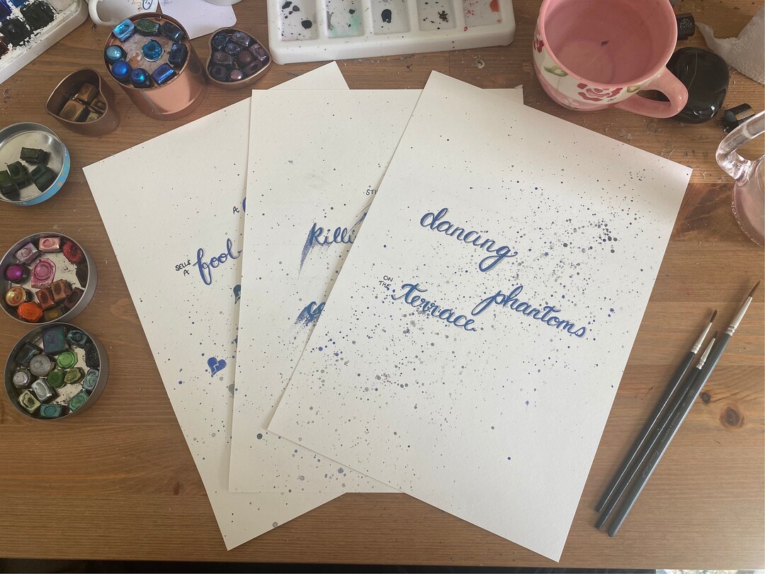 Taylor Swift Iridescent Calligraphy Quotes Loml Wall Art Trio - Etsy